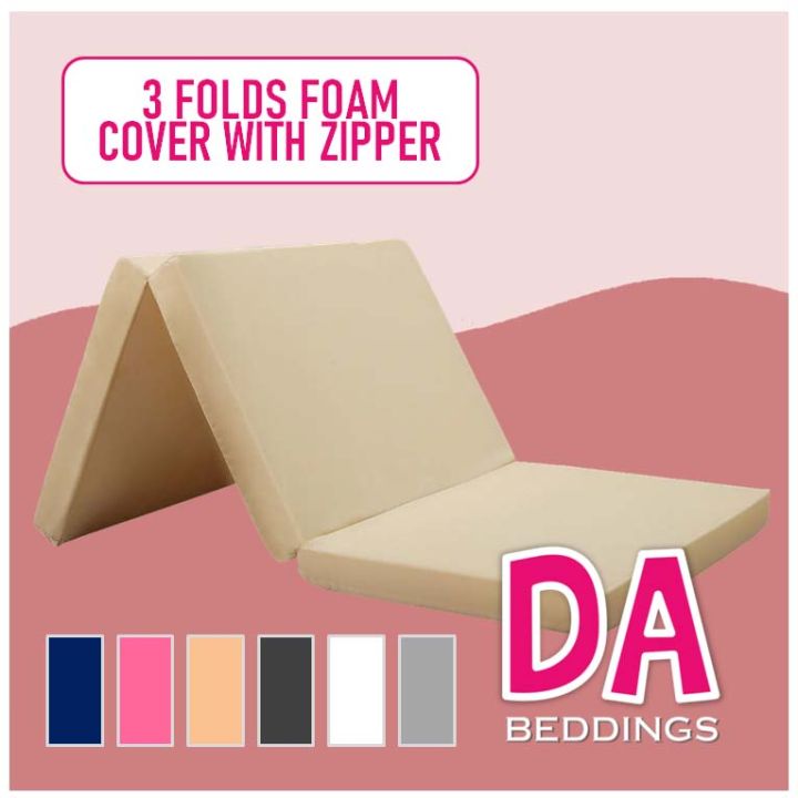 PLAIN COLOR TRIFOLD / 3 FOLDS FOAM COVER (FOR 2 INCHES FOAM THICKNESS ...