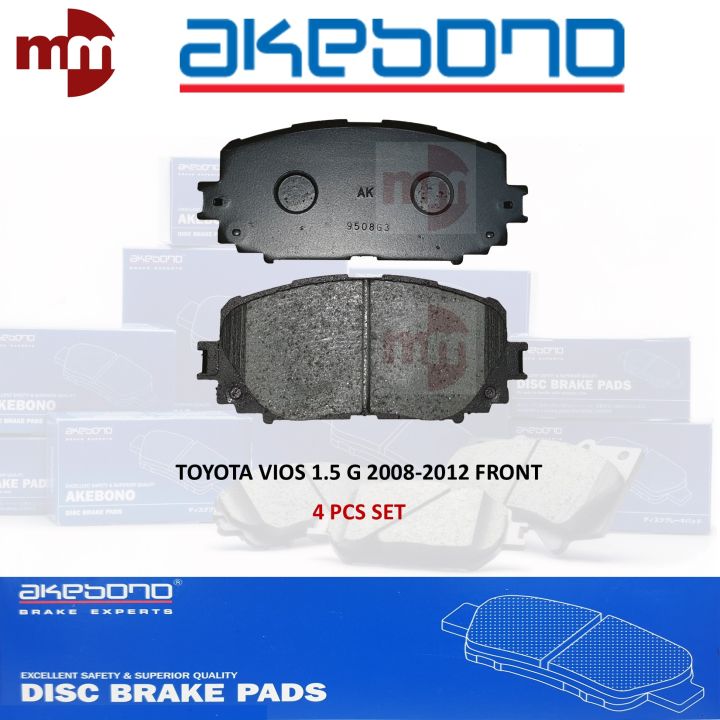 AKEBONO BRAKE PADS for TOYOTA VIOS 1.5 G 2008-2012 FRONT ORIGINAL (4 ...