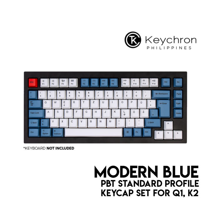 Keychron Modern Blue PBT Keycap Set for Q1, K2, Standard Profile, Dye ...