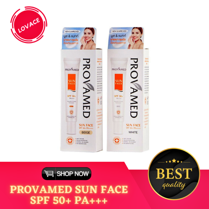 PROVAMED Sun Face SPF 50+ PA+++(White 15 ml.) | Lazada.co.th