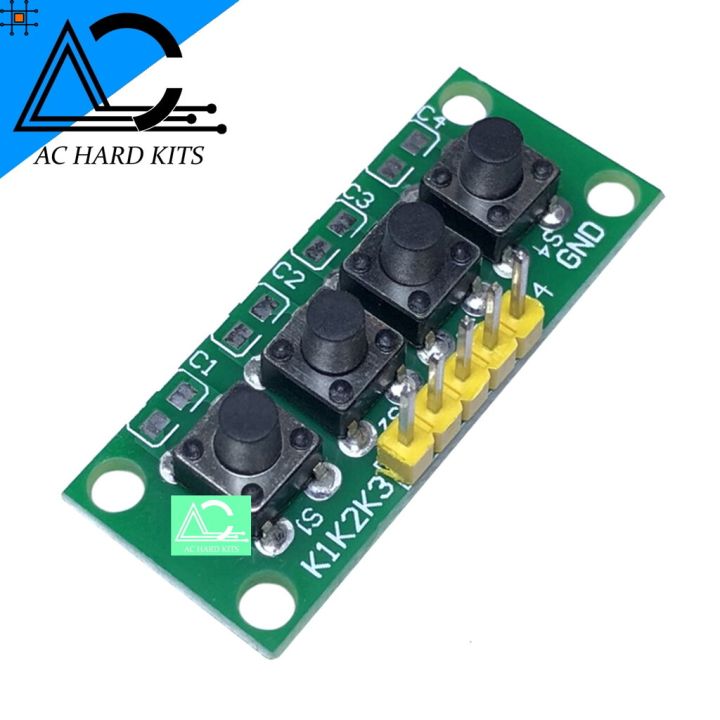 1x4 Keyboard Keypad Module โมดูลสวิตช์ 4 ปุ่ม | Lazada.co.th