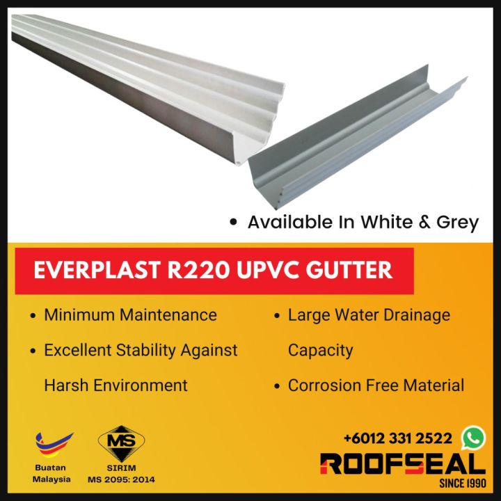 Everplast R220 UPVC Gutter | Salur Air UPVC | Rain Gutter | Lazada