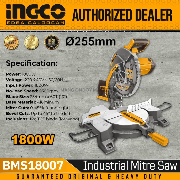 INGCO BMS18007 Industrial Mitre Saw for Cutting Wood and Metal | Lazada PH