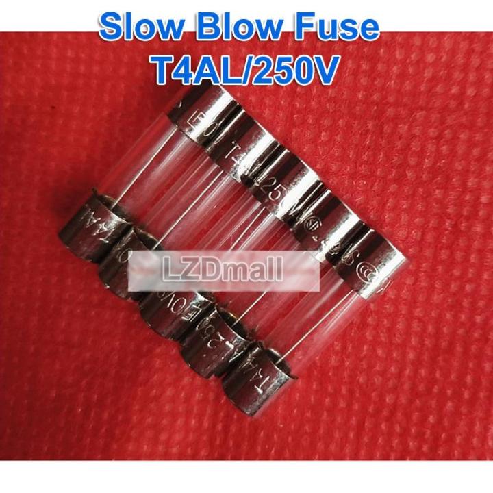 5pcs 5x20 Slow Blow Fuses T4AL 5*20mm 250V 4A T4A T4AL250V T4AL250VP ...
