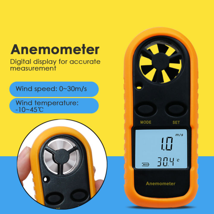 2-in-1 Mini Anemometer Digital High Precision Impeller Wind Speed ...