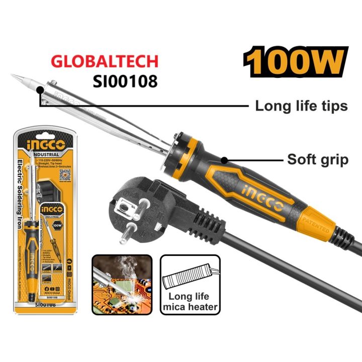 INGCO SI00108 SOLDER 100W ELECTRIC SOLDERING IRON 100W SOLDER LISTRIK ...