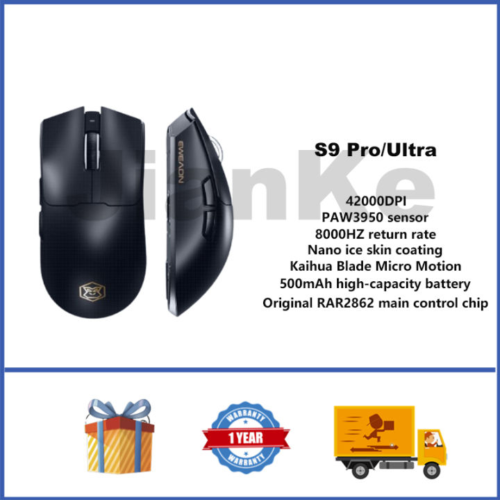 EWEADN S9 Pro/Ultra Wireless Mouse PAW3950 42000DPI Lightweight Three ...