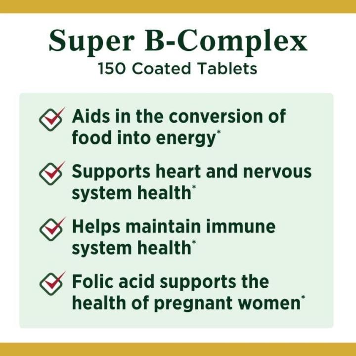 [PRE-ORDER] Nature's Bounty Super B Complex with Folic Acid Plus ...