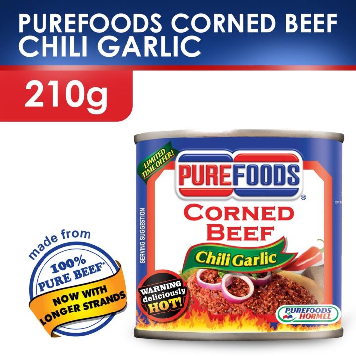 Purefoods Corned Beef Chili Garlic 210g | Lazada PH
