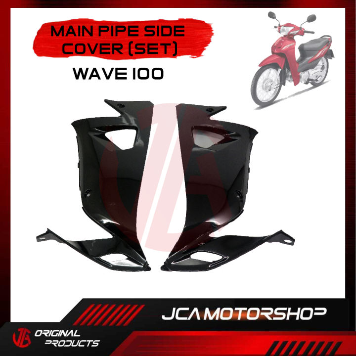 ORIGINAL HONDA MAIN PIPE COVER (SET) FOR WAVE 100 (PAIR) - GLOSSY BLACK ...