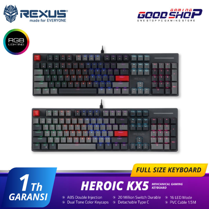 Rexus Heroic KX5 / KX-5 / KX 5 Gaming Keyboard | Lazada Indonesia