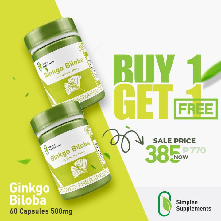 [ BUY 1 GET 1 ] Simplee Ginkgo Biloba Capsule Supplement | Lazada PH