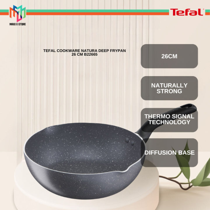 Tefal Cookware Natura Deep Frypan / Fry Pan 26cm (B22665 / B22666 / B22692) | Lazada