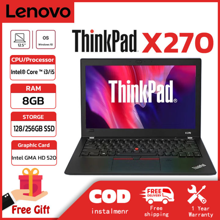 Lenovo ThinkPad X270 laptop Intel Quad/Dual-Core i3/i5 6th or 7th gen 8GB RAM 128GB/240GB/256GB ...