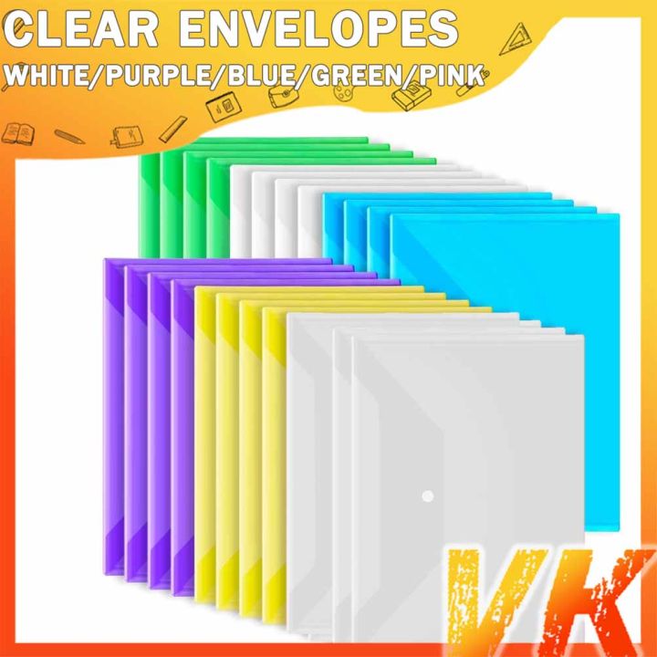 VK Plastic Envelopes With Snap Closure Plastic File Folder For ...