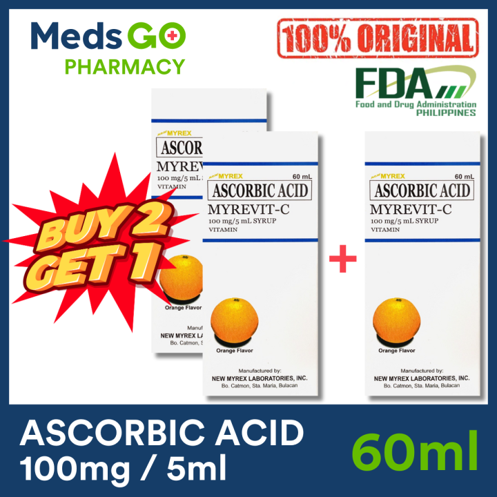 MYREVIT C Syrup 60ml - Vitamin C - Ascorbic Acid 100mg | Lazada PH MYREVIT C Syrup 60ml - Vitamin C - Ascorbic Acid 100mg | Lazada PH