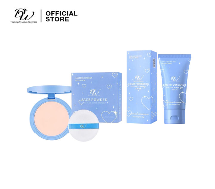 DW Flawless Liquid Foundation & Face Powder SPF50 [ Long Lasting Oil ...
