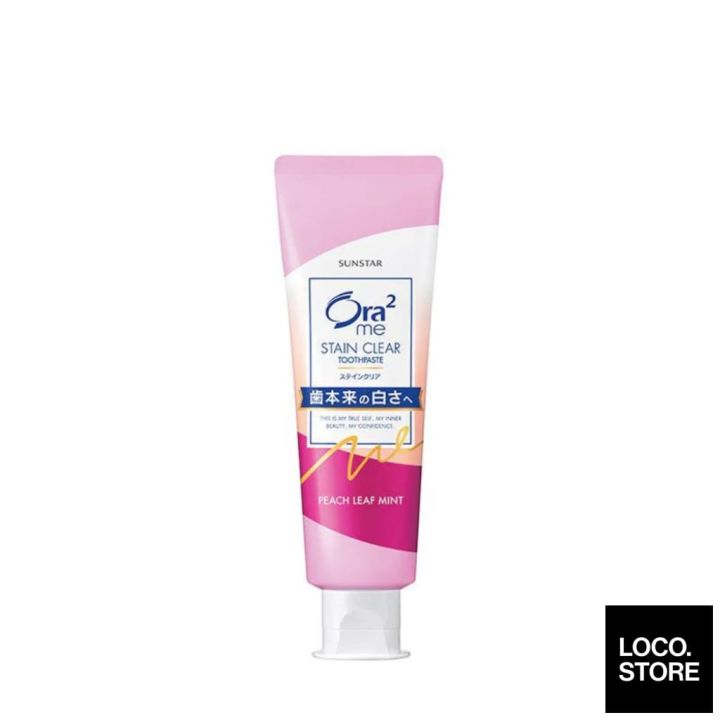 Ora2 Me Stain Clear Toothpaste Peach Leaf Mint 140G | Lazada