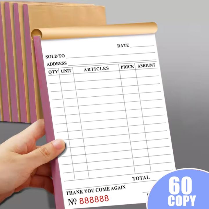 60 copy receipt carbon paper small receipt for business inventory ...