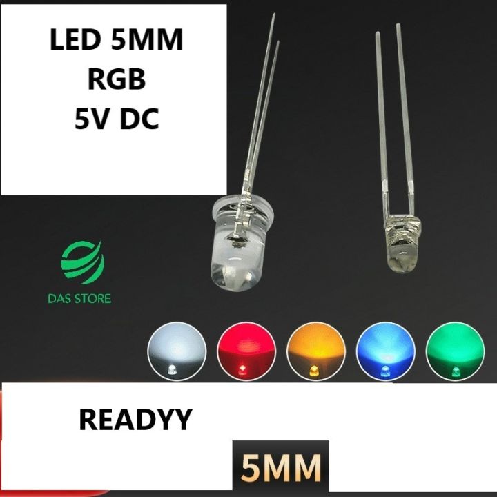 Lampu LED 5mm 5V bisa langsung usb merah hijau biru kuning putih harga ...
