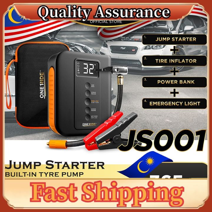 [LATEST 2024 DESIGN] ONERIDE 4 IN 1 Jump Starter Tire Inflator Portable ...