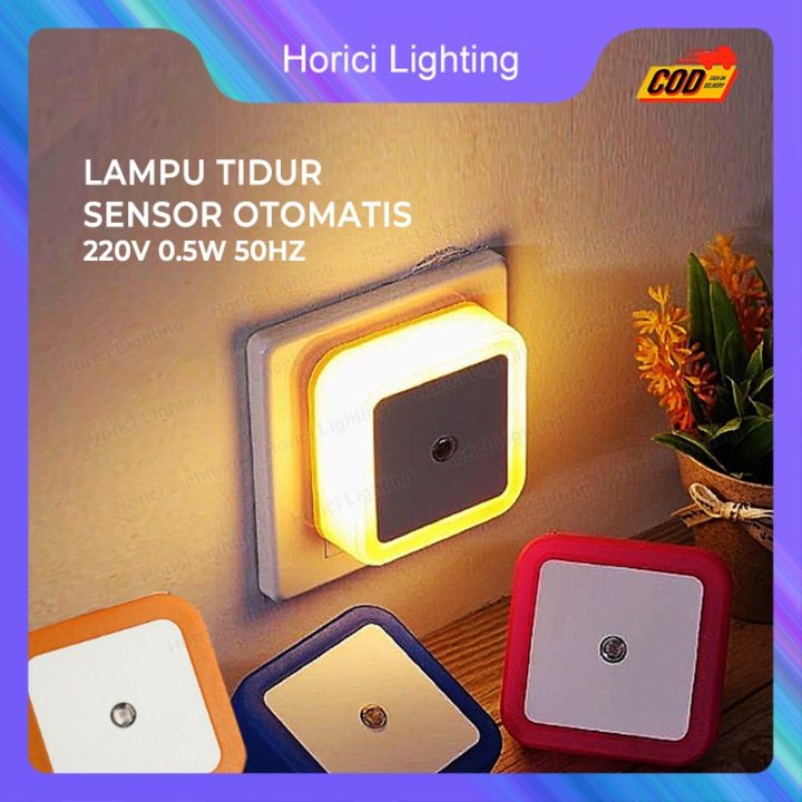 Lampu Tidur LED Kotak Dengan Sensor Cahaya Dekorasi Rumah Hiasan Ruang ...