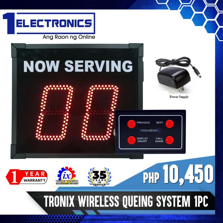 1Electronics Tronix Wireless Customer Queuing Paging Calling System (Queue Management System ...