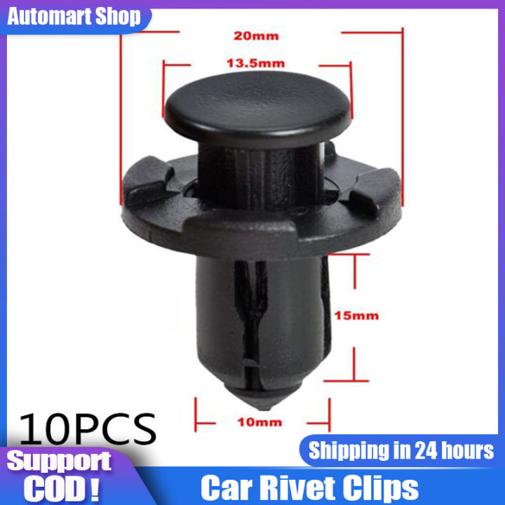 10PCS Car Rivet Clips Front Bumper Engine Cover Fender Grille Clip ...