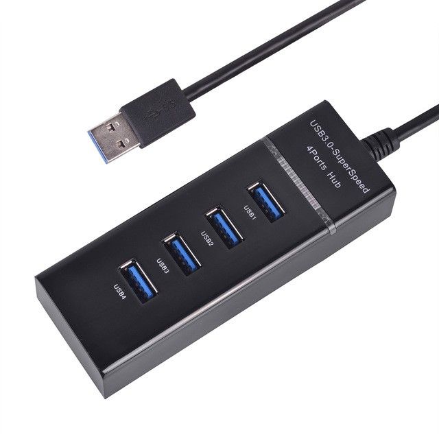 USB 3.0 4 Port 5Gbps Extension USB Hub with Power for Laptops ...
