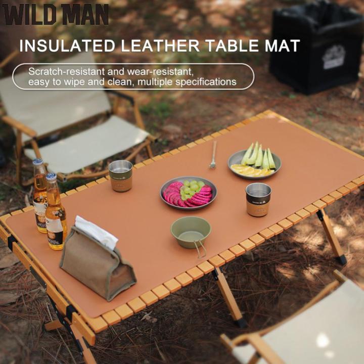 PU Leather Camping Table Mat Multifunction Desk Pad Heat-Resistant ...
