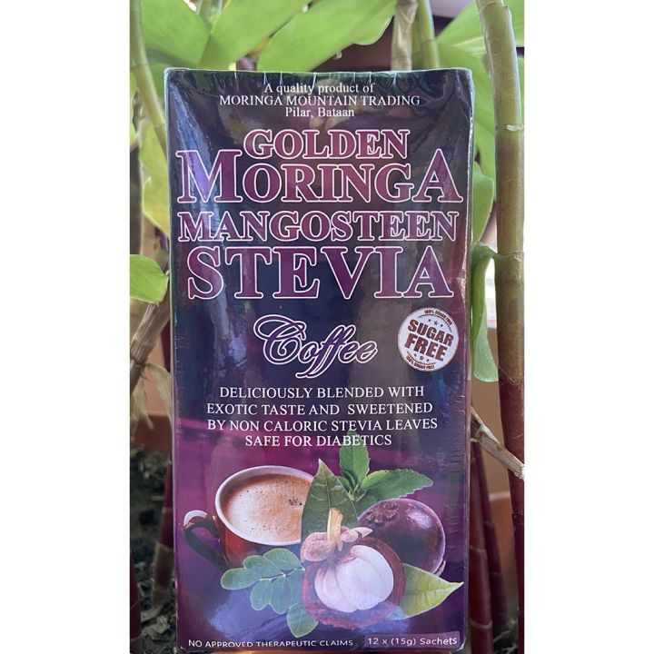 Golden Moringa Mangosteen Stevia Coffee (12 sachets/box) | Lazada PH