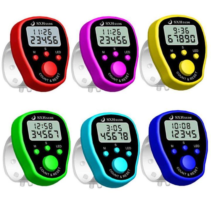 Finger Counter Clock LCD Electronic Digital Tally Counters with Time ...