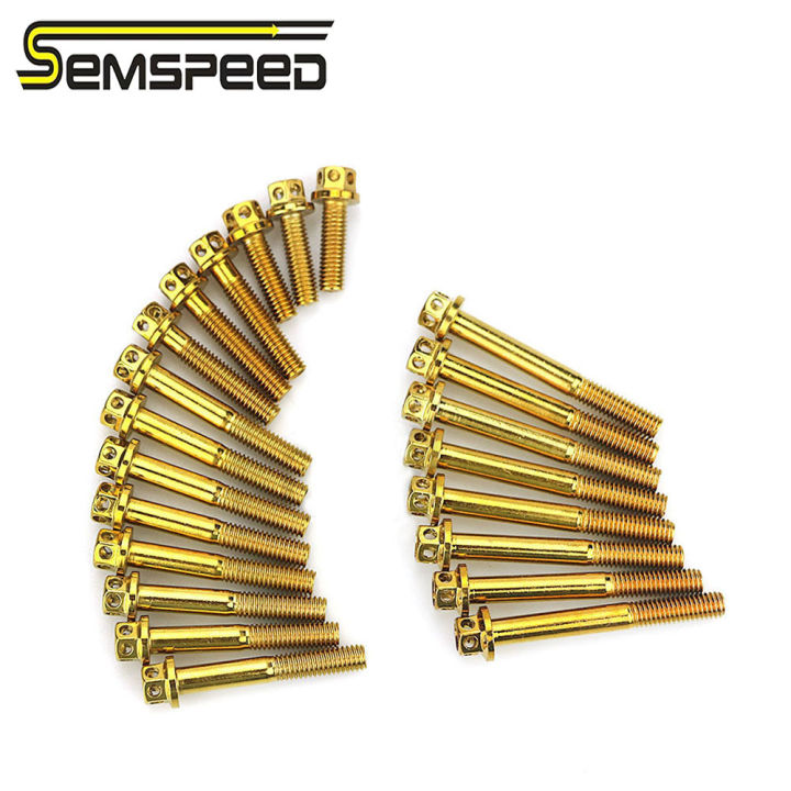SEMSPEED M6 40mm Stainless Steel Engine Screws Nut Cap Bolts For Yamaha ...
