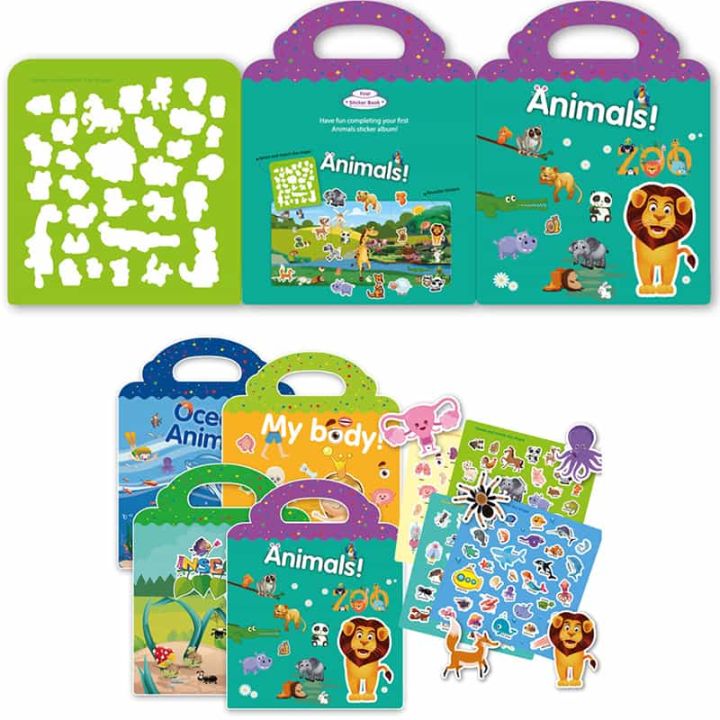 Kids Reusable Scenes Sticker Book DIY Cartoon Puzzle Stickers Early ...