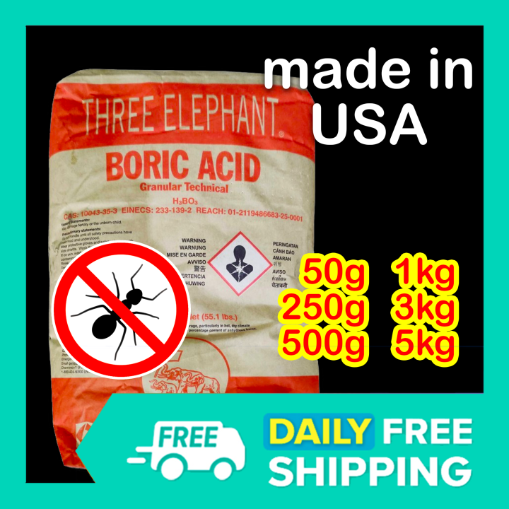 Three Elephant BORIC ACID FOR COCKROACH Ant Killer Termite Killer 1kg ...