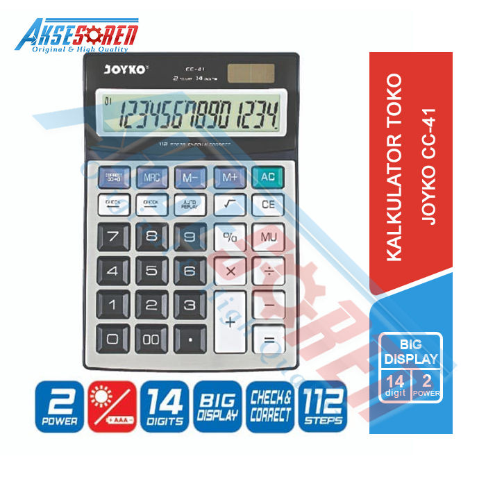 Aksesoren Kalkulator Dagang Jumbo Joyko [CC-41] / Calculator Besar ...