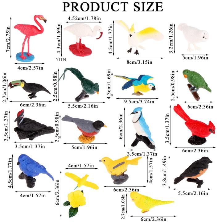 YITN 29 Pieces Realistic Bird Animals Figurines Mini Bird Animal ...
