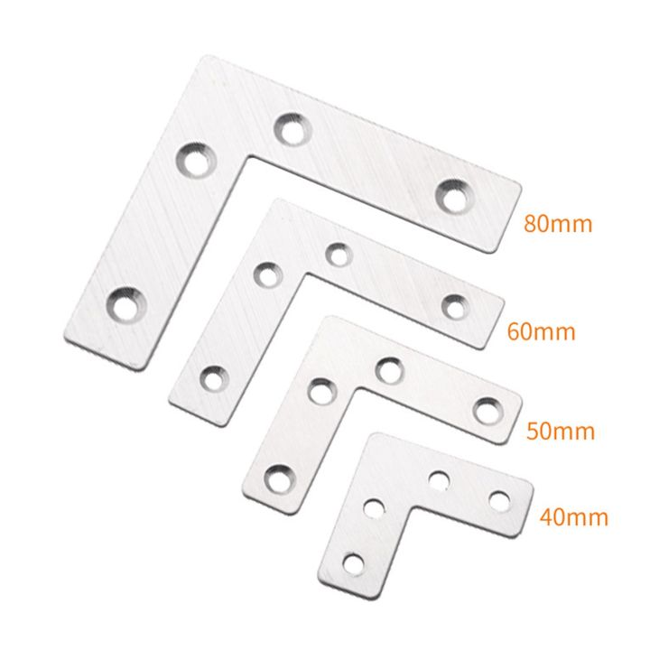 ⊕ 5pcs 40/50/60/80mm L Shape Board Support Corner Bracket Stainless ...