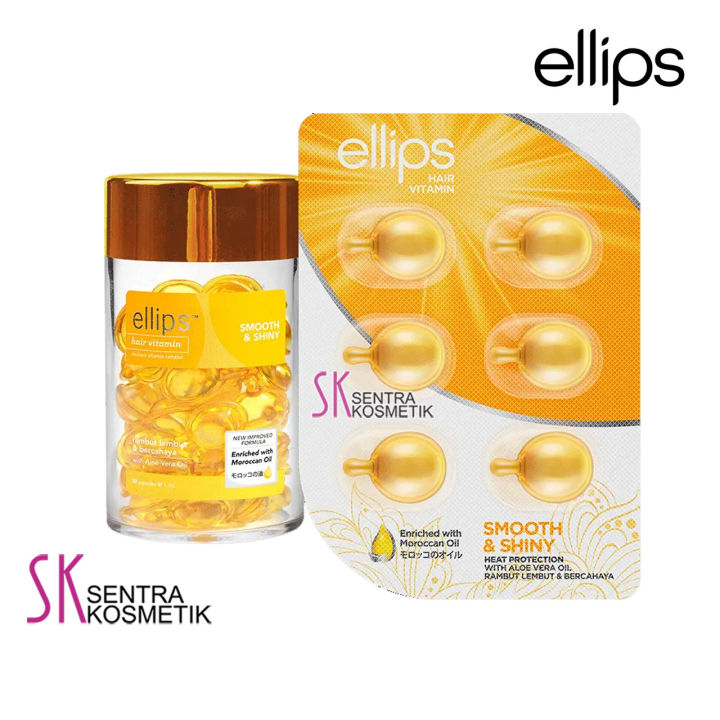 ELLIPS Hair Vitamin SMOOTH & SHINY Vitamin Rambut Elips Kuning | Lazada ...