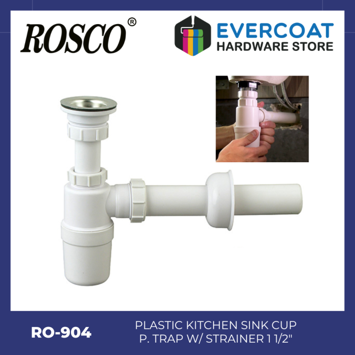 RO-904 Rosco Plastic Kitchen Sink Cup P. Trap w/ Strainer 1 1/2" | Lazada PH