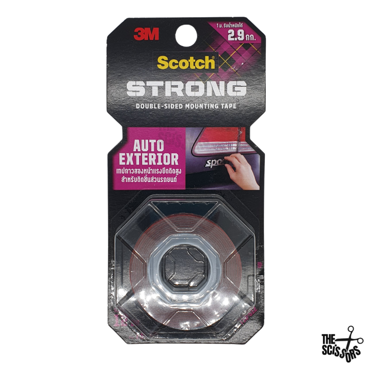SCOTCH เทปกาวสองหน้าแรงยึดติดสูงสำหรับติดชิ้นส่วนรถยนต์ ขนาด 12 มม. x 1 ...