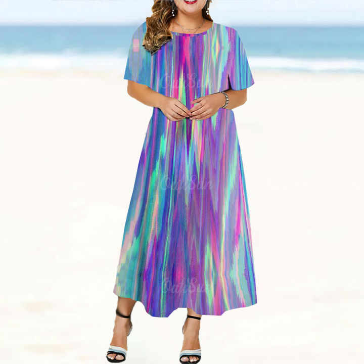 2024 Dazzling colors Plus size dress for women 3D Thermal Sublimation ...