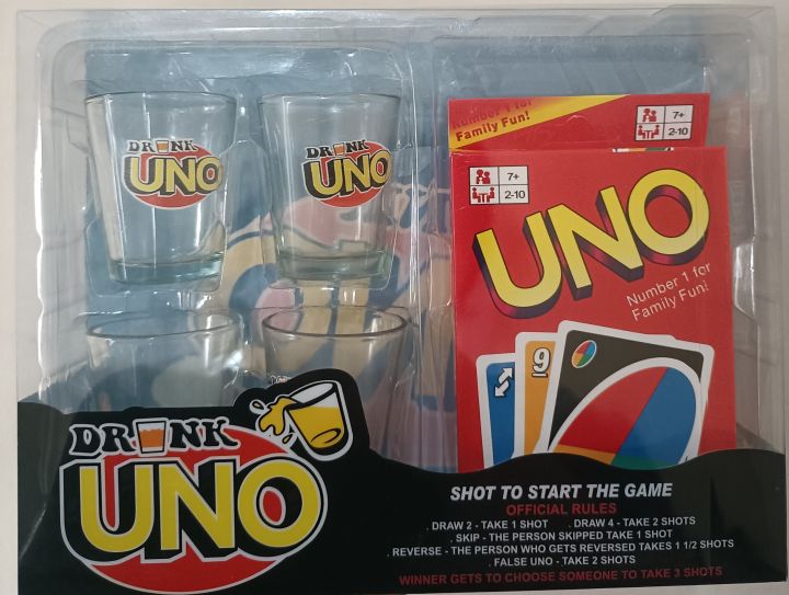 Drink Uno W/ Shot Glass Drinking Game Tropa Moments DRINK UNO / DOS ...