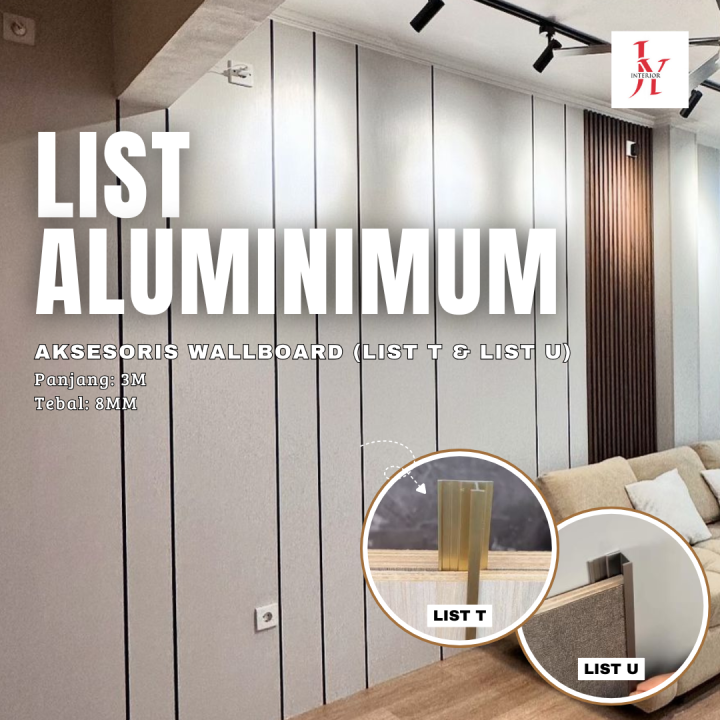 AKSESORIS WALLBOARD LIST ALUMINIUM PANJANG 3M TEBAL 8MM LIST WALLBOARD ...