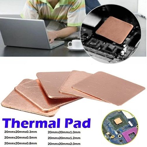 Thermal Pad Copper 20x20mm Tembaga Heatsink Radiator CPU Penahan Panas ...