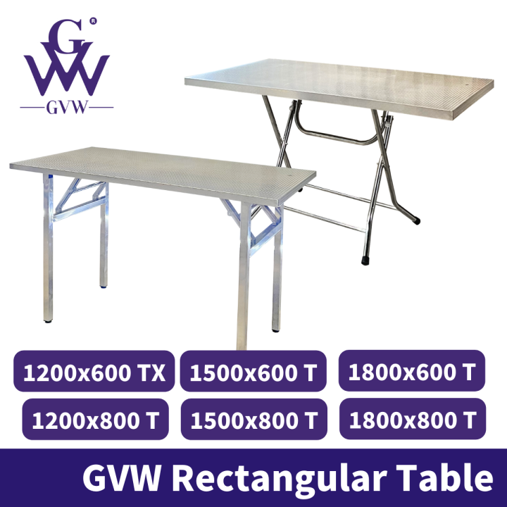 GVW【Rectangular】 Stainless Steel Foldable Table / Meja Lipat | Lazada