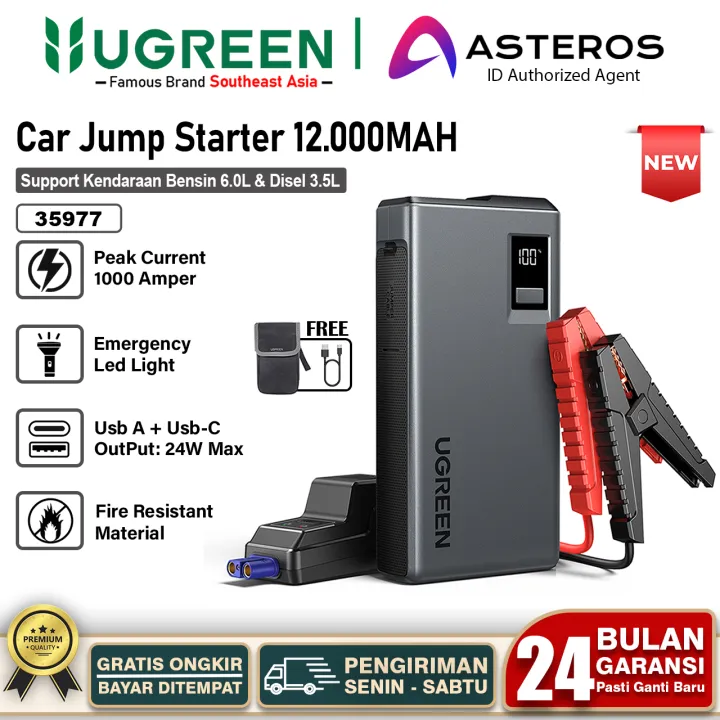 UGREEN Jump Starter Aki Mobil Dan Motor Portable Powerbank 12.000mAh ... UGREEN Jump Starter Aki Mobil Dan Motor Portable Powerbank 12.000mAh ...