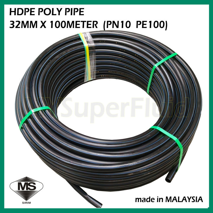 32MM X 100 Meter HDPE POLYPIPE Poly Pipe PN10 PE100 SDR17 (SIRIM) | Lazada