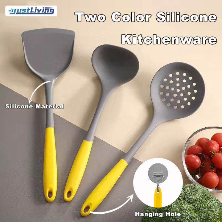 JustLiving 3pcs Silicone kitchen utensils set Non-stick spoon and ...