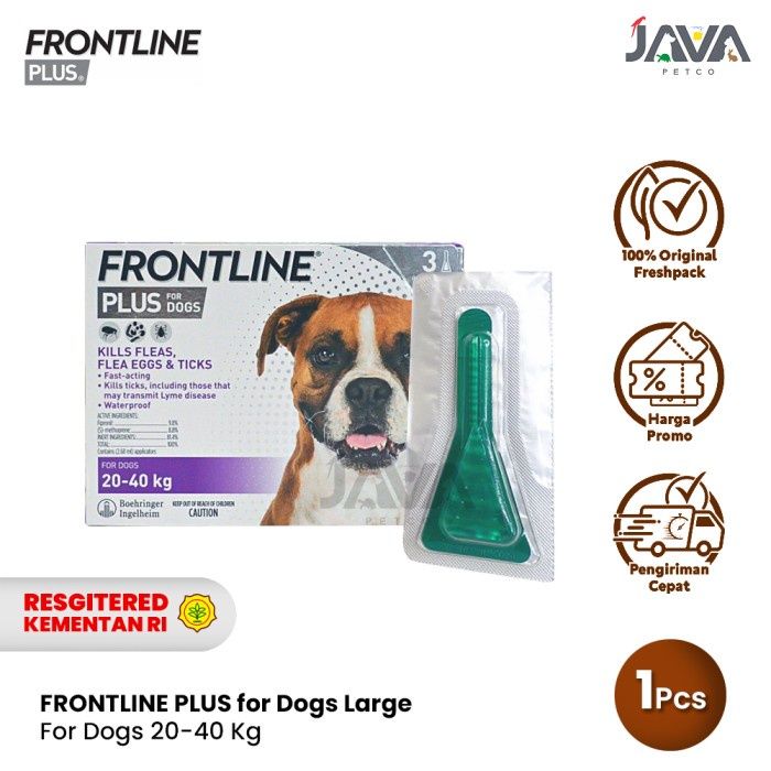 Frontline Plus for Dog 20-40 kg Obat Kutu untuk Anjing Large 1 tube ...